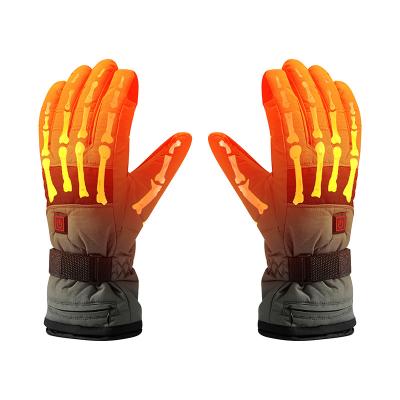 China 7.4V Lithium Battery Rechargeable Heated Gloves Electric 2200mah Smart USB Fishing Winter Ski Waterproof for sale