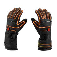 China Ski Full Leather Rechargeable Heated Gloves Windproof Waterproof Women Ski for sale