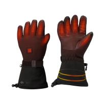 China Ski Full Leather Rechargeable Heated Gloves Windproof Waterproof Women Ski for sale