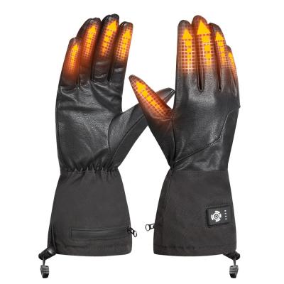 China PU Rechargeable Heated Gloves Winter Waterproof Split Finger 5V USB DC 7.4v 12v 2200 2600 3000Mah for sale