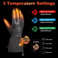 China PU Rechargeable Heated Gloves Winter Waterproof Split Finger 5V USB DC 7.4v 12v 2200 2600 3000Mah for sale