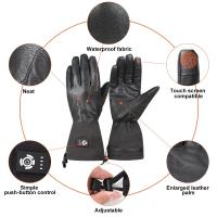 China PU Rechargeable Heated Gloves Winter Waterproof Split Finger 5V USB DC 7.4v 12v 2200 2600 3000Mah for sale