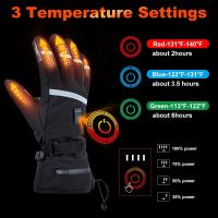 China 7.4V Lithium USB Electric Battery Rechargeable Heated Ski Gloves Man With 3 Level Temperature Control for sale