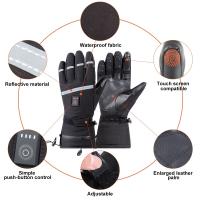 China 7.4V Lithium USB Electric Battery Rechargeable Heated Ski Gloves Man With 3 Level Temperature Control for sale