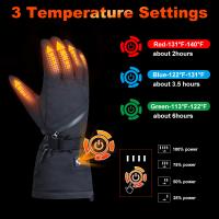 China 7.4V Battery Rechargeable Heated Gloves Black Winter Snow Proof for sale