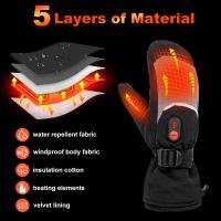 China Winter Warming Skiing Rechargeable Heated Gloves Mittens Black Adult Waterproof Anti Slip for sale