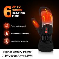 China Winter Warming Skiing Rechargeable Heated Gloves Mittens Black Adult Waterproof Anti Slip for sale