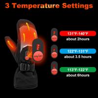 China Winter Warming Skiing Rechargeable Heated Gloves Mittens Black Adult Waterproof Anti Slip for sale
