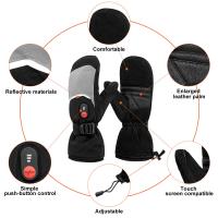 China Winter Warming Skiing Rechargeable Heated Gloves Mittens Black Adult Waterproof Anti Slip for sale