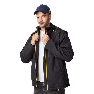 China Black Electric Heated Coat Mens With Heating Wire 100% Polyester Fabric for sale