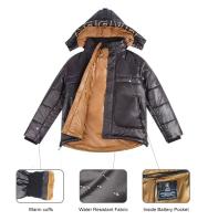 China USB Powered Electric Heated Jacket Men'S Cotton Padded Puff Jacket 5v 7.4v 12v for sale