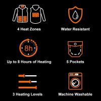 China Winter Electric Heated Jacket Carbon Fiber Softshell Waterproof Down Jacket With Hoodie for sale