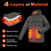 China Winter Electric Heated Jacket Carbon Fiber Softshell Waterproof Down Jacket With Hoodie for sale