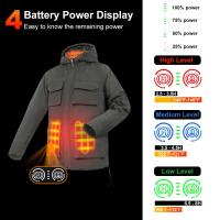 China Winter Electric Heated Jacket Carbon Fiber Softshell Waterproof Down Jacket With Hoodie for sale