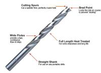 China HSS Brad Point Wood Drill Bits 3mm-13mm , Plywood / Hardwood Drill Bits for sale