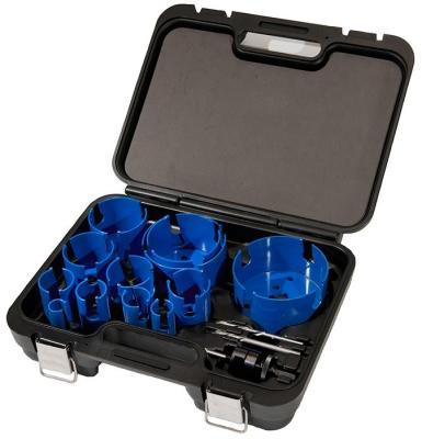 China TCT Hole Saw Kit Blue Carbon Steel with Tungsten Carbide Teeth for sale