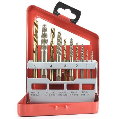 China 10pcs Screw Extractor and Left Hand Drill Bit Set for Broken Bolts for sale