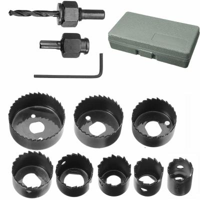 China 11 PCS Wood Hole Saw Kit 3/4 to 2 1/2 Inch High Carbon Steel for sale