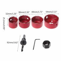 China 6Pcs Carbon Steel Hole Saw Set for Woodworking 32-54mm for sale