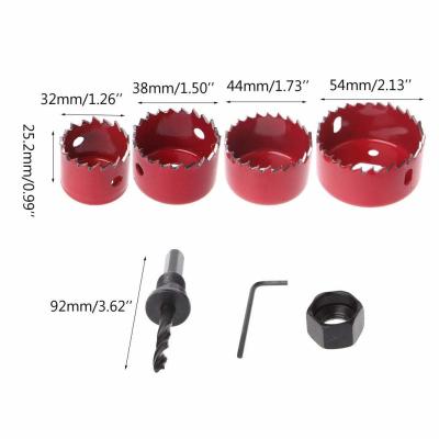 China 6Pcs Carbon Steel Hole Saw Set for Woodworking 32-54mm for sale