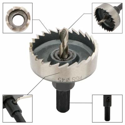 China 45mm HSS Hole Saw for Stainless Steel with 3-Slide Shank for sale