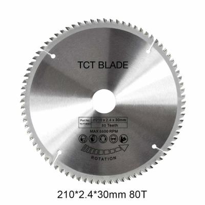 China 80T TCT Circular Saw Blade 210mm for Wood and Metal Cutting for sale