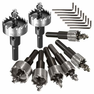 China HSS Hole Saw Set 8pc High Speed Steel for Metal Drilling for sale