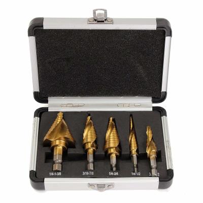 China HSS Titanium Coated Step Drill Bit Set for Steel Plate for sale