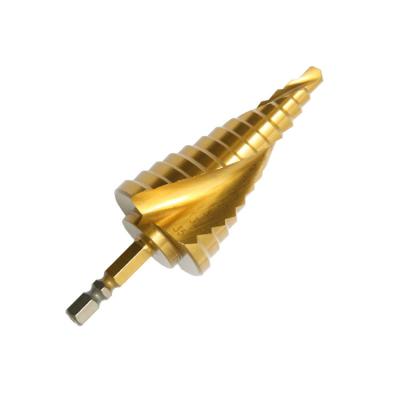China Heat Resistance Up To 600°C HSS Drill Bits Spiral Flute Ti-coated Surface Drilling Tools Suitable For Metal Wood Plastic for sale