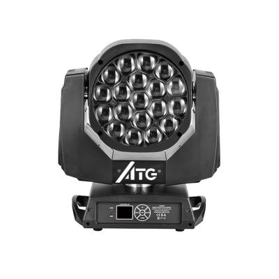 China IP44 19pcs 15w Rgbw Led Beam Zoom Wash Stage Light Moving Head Dj Party Stage Equipment for sale