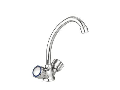 China Chromed Deck Mount Kitchen Sink Mixer Taps with Brass Cartridge For Tank for sale