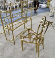 China Brushed Gold PVD Vacuum Coating Chair Border with Anti-Fingerprint and Corrosion-Resistant Properties for sale