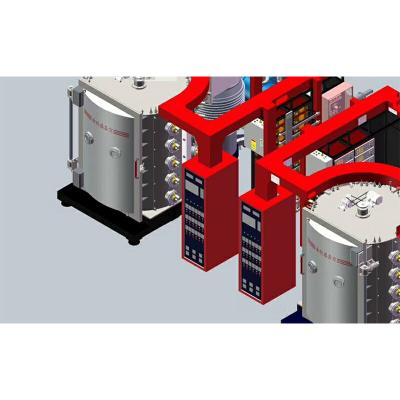 China Large Capacity Double Chambers Stainless Steel Pipe Tube Parts Titanium Gold Vacuum PVD Plating Machine for sale