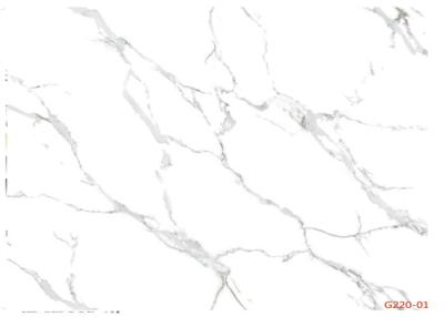 China White Marble Finish PVC Decorative Film 300 Meter / Roll Super Matte for sale