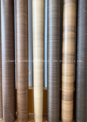 China Wood Grain Profile Wrapping PVC Film For Door Panel Decoration for sale