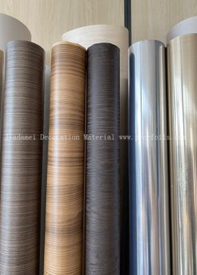 China Wood Grain Profile Wrapping PVC Film For Indoor Furniture Panel Decoration for sale