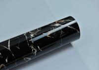 China High Gloss Black Marble Grain PVC Decorative Films For 2D Lamination, Waterproof for sale