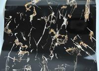China High Gloss Black Marble Grain PVC Decorative Films For 2D Lamination, Waterproof for sale