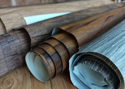 China Dark Walnut Wood Grain PVC Wrapping Film For Renew Cabinet Cover for sale
