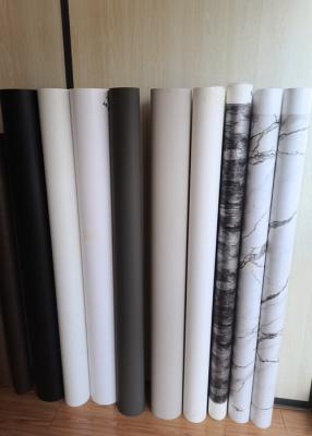 China White Marble Matte PVC Decorative Film for Vacuum Press Applications in Furniture Panels for sale