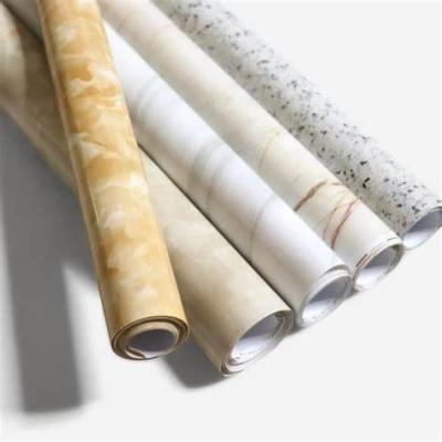 China Digital Print PVC Decorative Film With Marble And Wood Designs For Interior Surfaces for sale