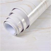 China Glossy Marble Self-Adhesive PVC Wrap Film For Kitchen Cabinet Counter - Top Renovation for sale