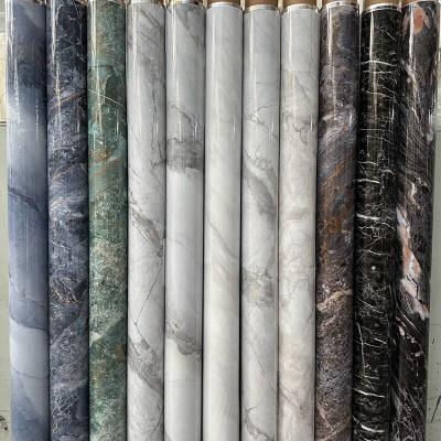 China Custom Marble Pattern Digital Printing PVC Decorative Film For Furniture Panel Lamination for sale