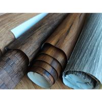 China 0.35mm Deep Emboss PVC Decorative Film Dark Wood Pvc Membrane Foil For Furniture Cabinet Doors for sale
