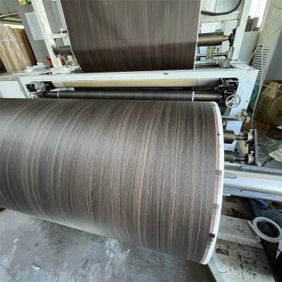 China Black Wood Grain Embossed PVC Decorative Foil For MDF Cabinet Door Vacuum Membrane Press for sale