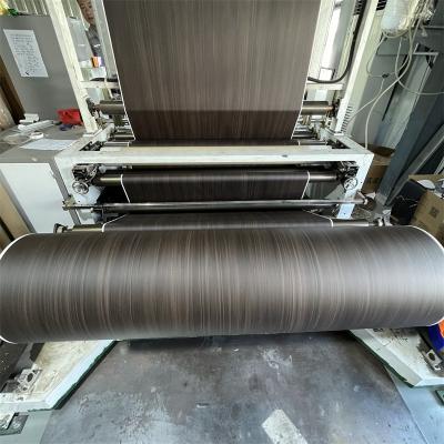 China Self-Adhesive Black Wood Effect PVC Decorative Film For Furniture Renovation for sale