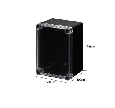 China Clear Lid Black Base Plastic Screws IP66 Plastic Watertight Junction Seal Box 170*120*100mm for sale