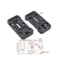 China 35mm Wide 67.5mm Long Nylon PA66 DIN Rail Clips Mount Holder  A-35-2 In Black and Grey Color for sale