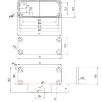 China Heat Resistant Powder-coated Black Extruded Aluminum Enclosure 46*19*60mm With Mounting Brackets for sale