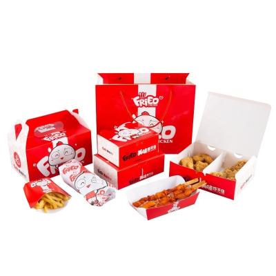 China Custom Fast Food Fried Chicken Packaging Boxes For Small Sandwich Hamburger for sale